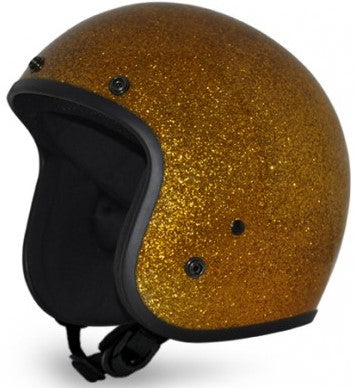 Classic Gold Metal Flake 3/4" Helmet – BA Machine
